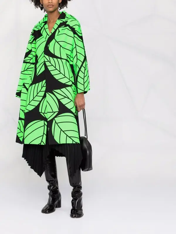 Comme Des Garçons Leaf-print Oversized Jacket