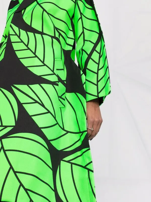 Comme Des Garçons Leaf-print Oversized Jacket