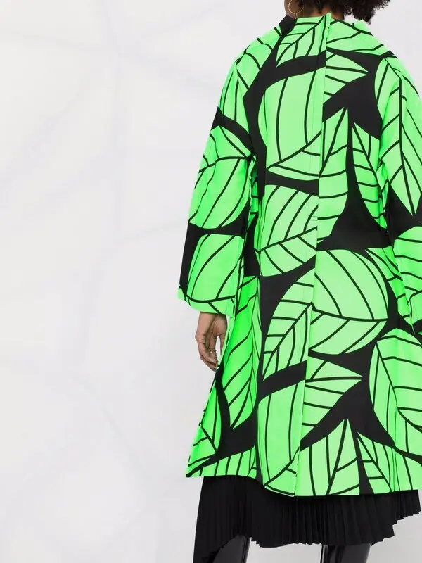 Comme Des Garçons Leaf-print Oversized Jacket