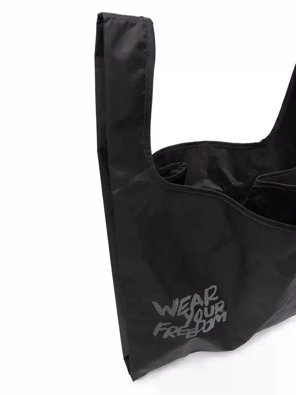Comme Des Garçons Set Of Three Slogan Print Tote Bags