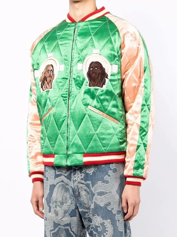 SAINT MXXXXXX Embroidered-slogan Bomber Jacket