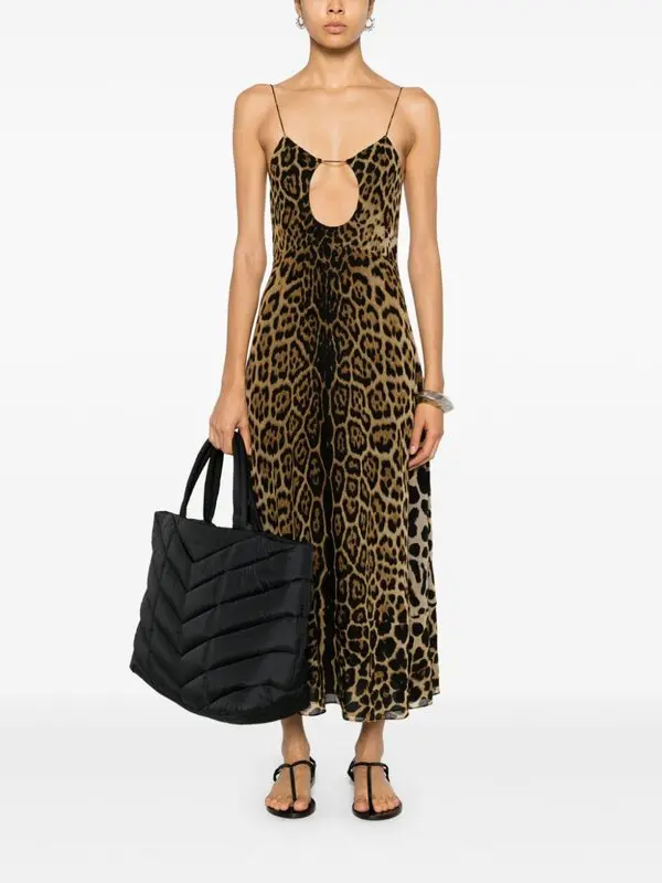 Saint Laurent Leopard-print Midi Dress