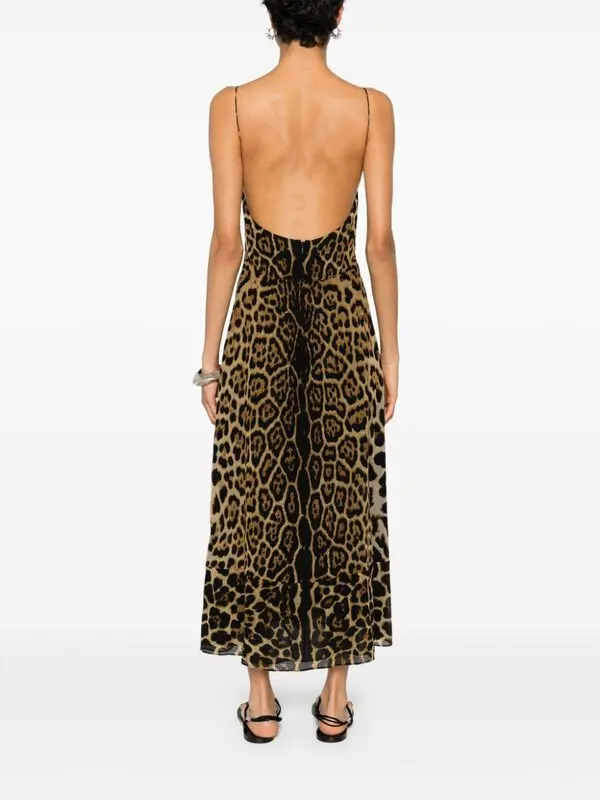 Saint Laurent Leopard-print Midi Dress