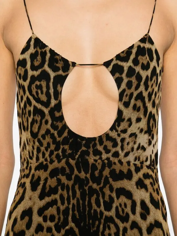 Saint Laurent Leopard-print Midi Dress