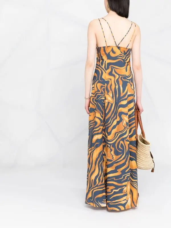 Alberta Ferretti Wave-print Maxi Dress