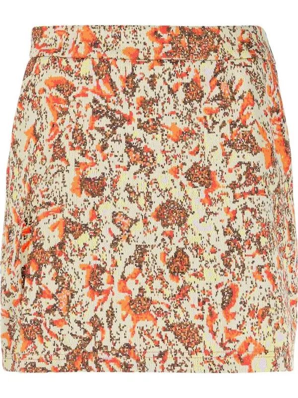 AMBUSH Floral Jacquard Mini Skirt - Neutrals