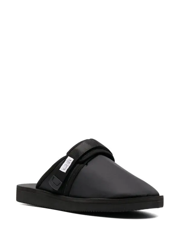 Suicoke Logo Patch Slippers - Black