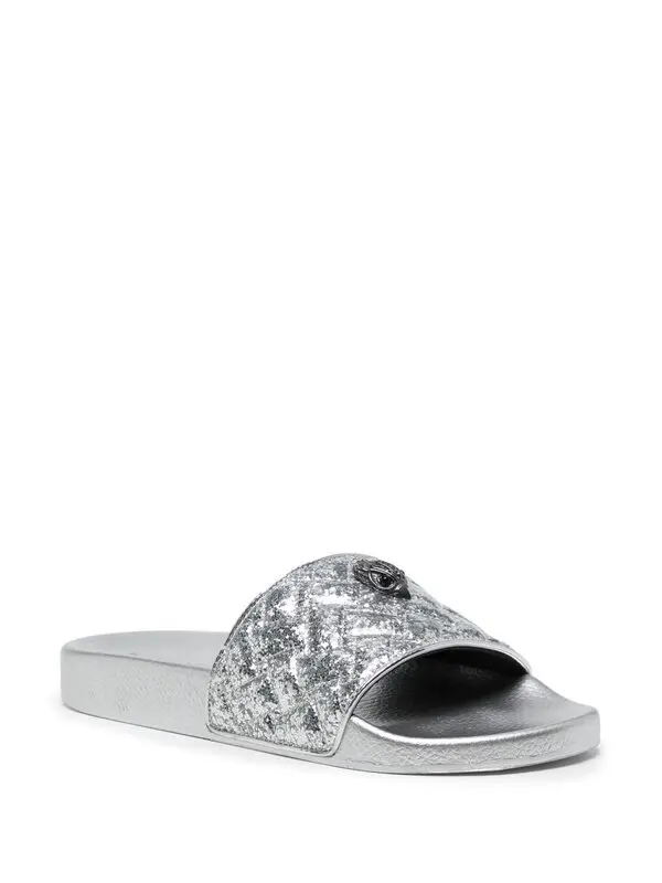 Kurt Geiger Metallic-effect Open-toe Slides