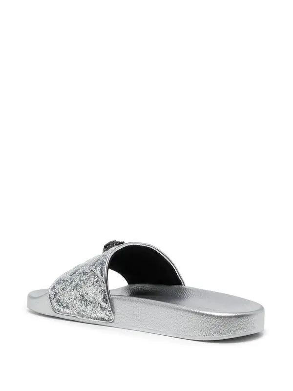 Kurt Geiger Metallic-effect Open-toe Slides