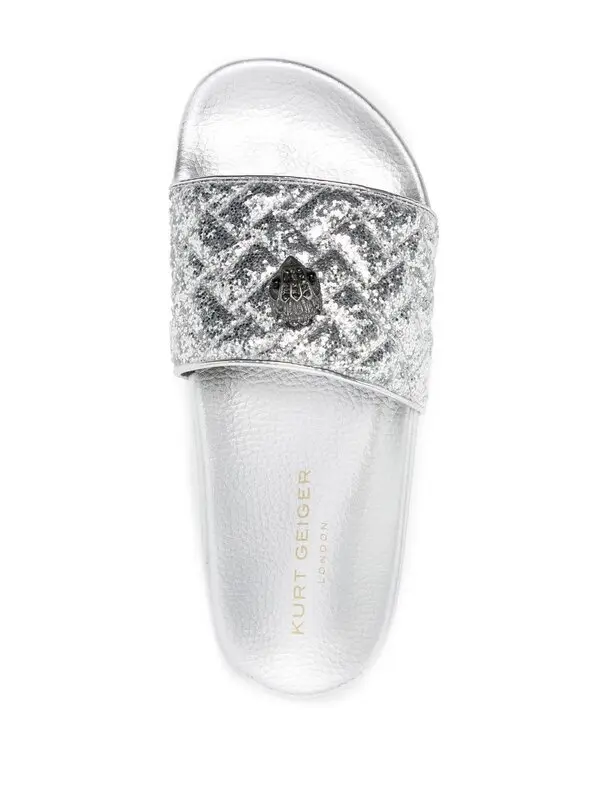 Kurt Geiger Metallic-effect Open-toe Slides