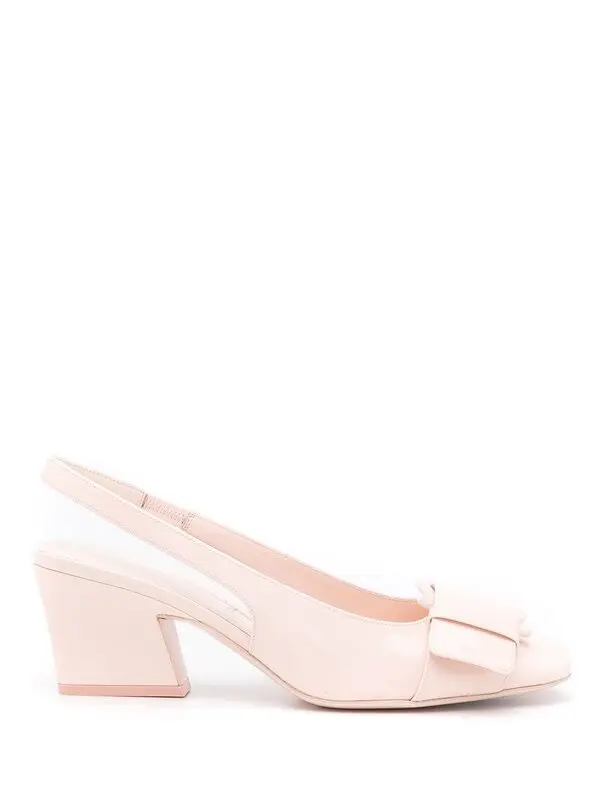 FERRAGAMO Bow-detail Leather Pumps - Neutrals