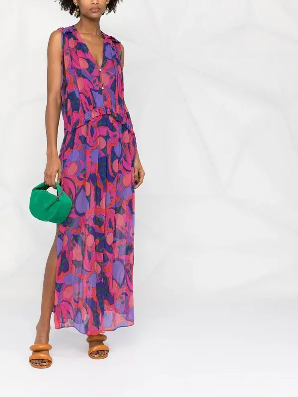 Isabel Marant Étoile Abstract Pattern Plunging V-neck Dress