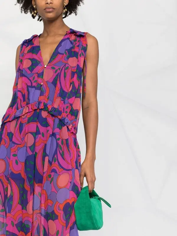 Isabel Marant Étoile Abstract Pattern Plunging V-neck Dress