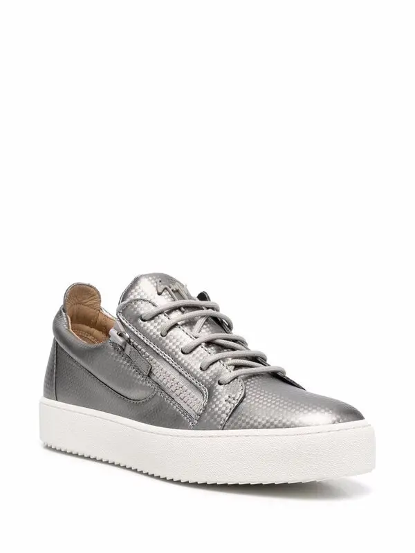 GIUSEPPE ZANOTTI Metallic-effect Low-top Sneakers