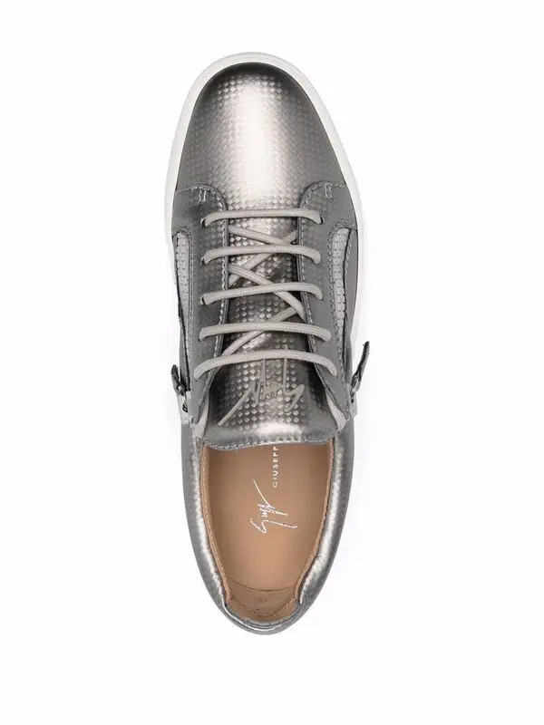 GIUSEPPE ZANOTTI Metallic-effect Low-top Sneakers