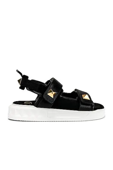 Valentino Garavani Summer Stud Sandals In Black In Nero - 20  display picture 1