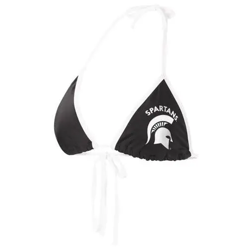 G-III 4HER BY CARL BANKS Michigan State Spartans Perfect Match Bikini Top - Black