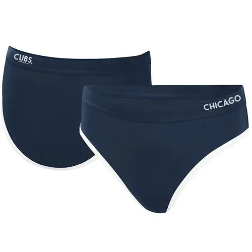 G-III 4HER BY CARL BANKS Chicago Cubs Southpaw Bikini Bottom - Navy