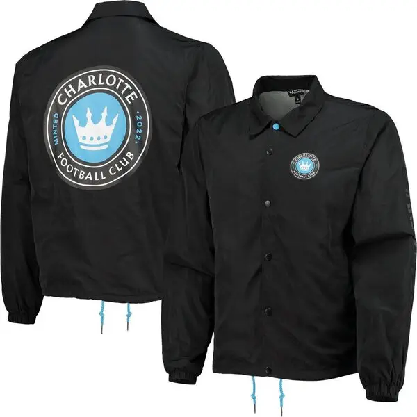 THE WILD COLLECTIVE Charlotte Fc Coaches Full-snap Jacket - Black