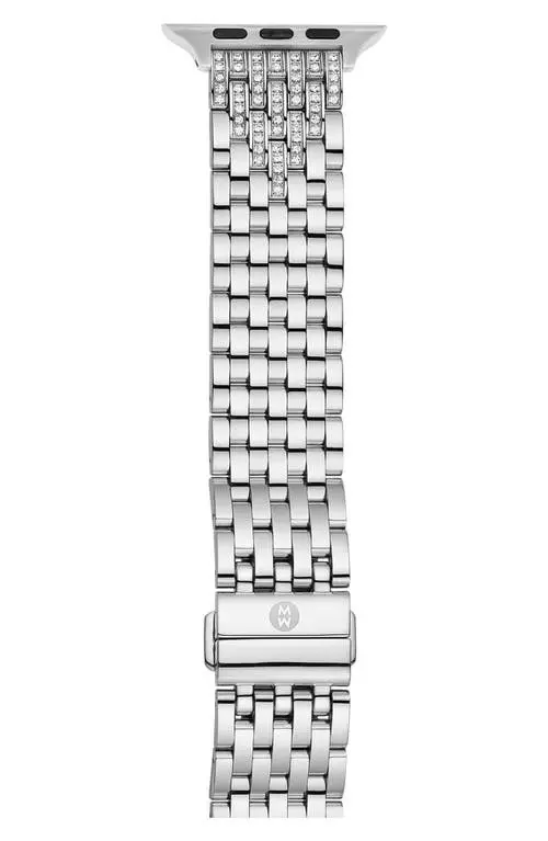 Michele Diamond 20mm Apple Watch® Bracelet Watchband - Chrome