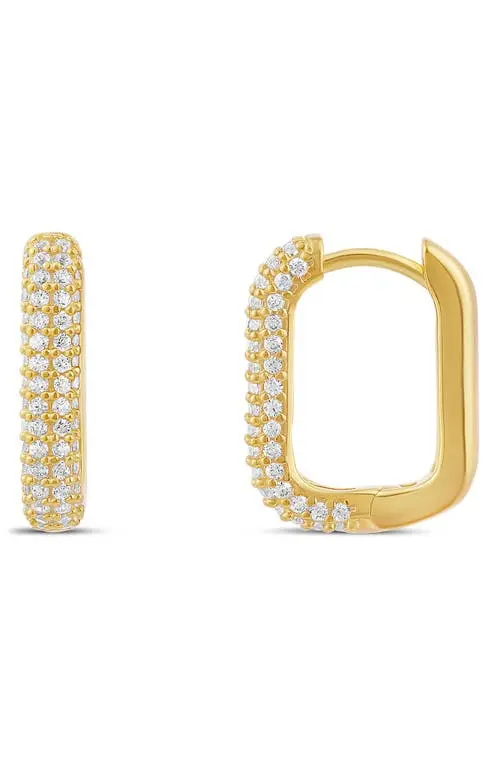 SHYMI Pavé Box Hoop Earrings - Gold
