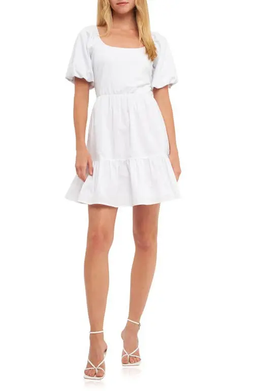 English Factory Mix Media Mini Dress - White