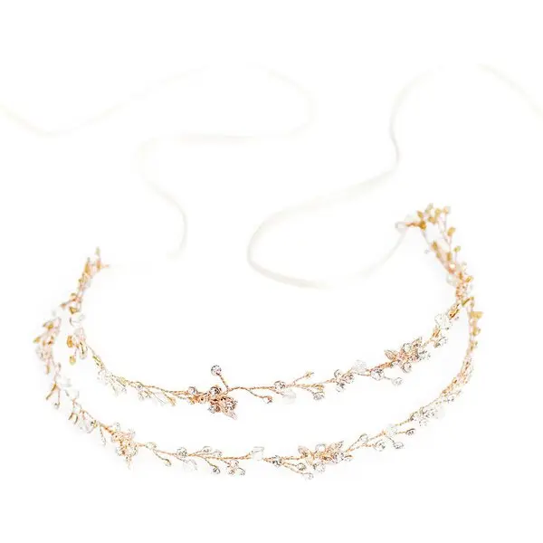 Brides & Hairpins Gia Double Banded Headpiece - Rose Gold