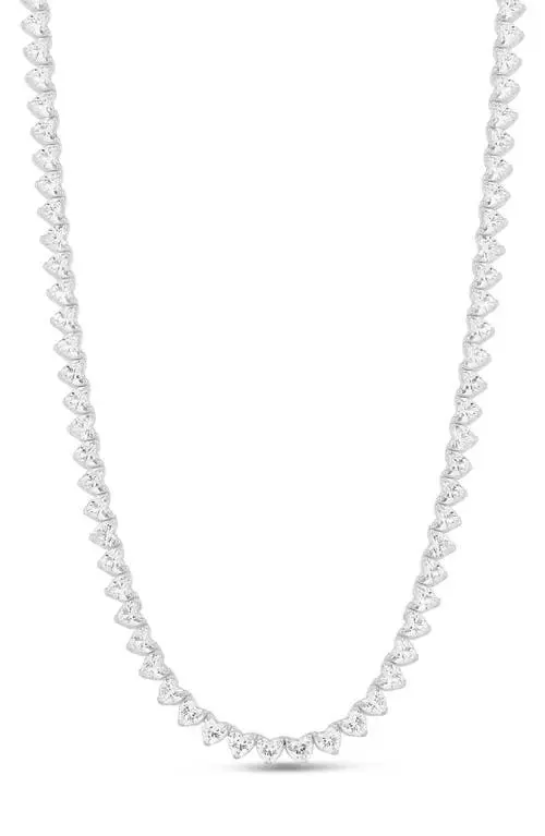 SHYMI Heart Tennis Necklace - Silver