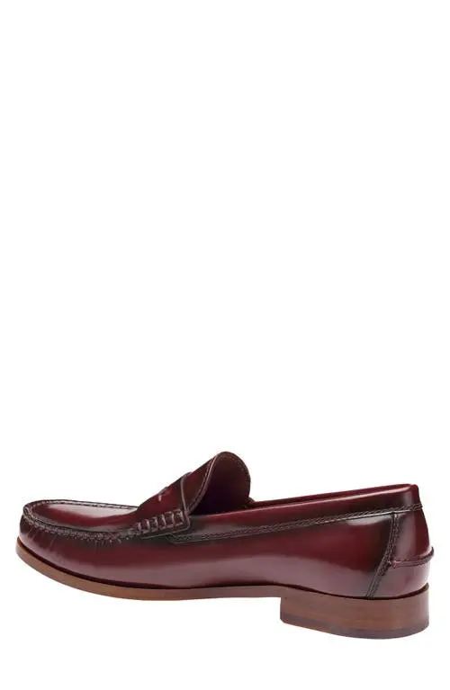 Johnston & Murphy Baldwin Penny Loafer - Bordeaux Brush Off Full Grain