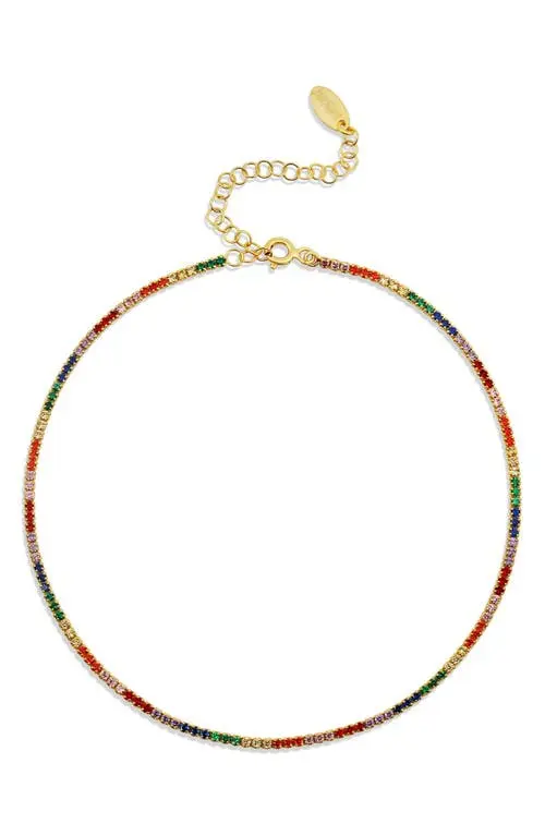 SHYMI Rainbow Cubic Zirconia Tennis Anklet - Gold Multi
