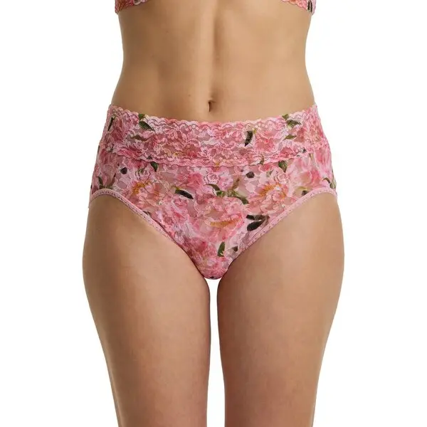 Hanky Panky Print Lace Briefs - Dancing Petals Pink