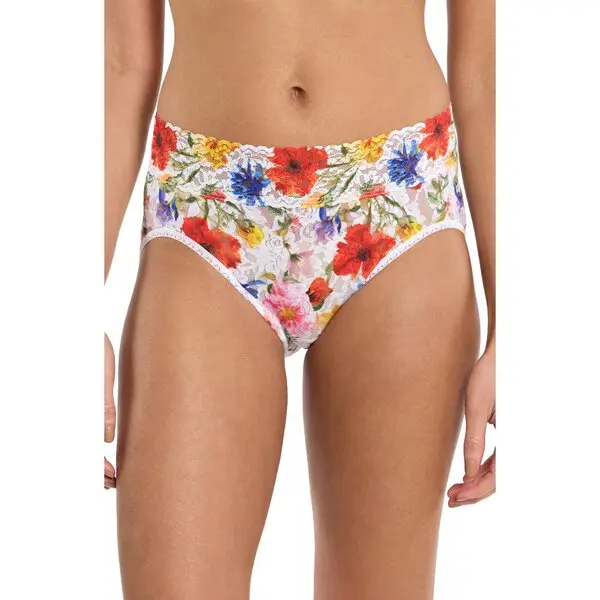 Hanky Panky Print Lace Briefs - Meadow Mix