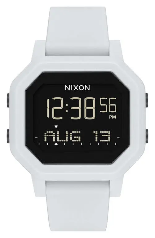 Nixon Siren Digital Recycled Plastic Strap Watch - White