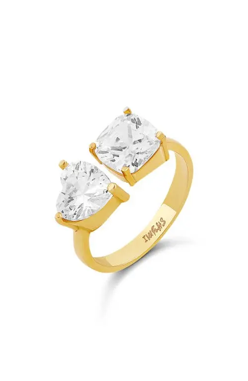 SHYMI Two Stone Cubic Zirconia Ring - Gold