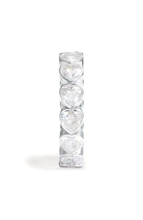 SHYMI Heart Cubic Zirconia Eternity Band - Silver