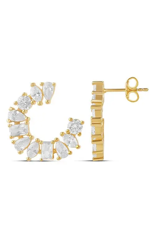 SHYMI Cubic Zirconia Stud Earrings - Gold