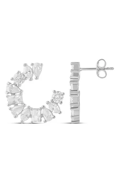 SHYMI Cubic Zirconia Stud Earrings - Silver