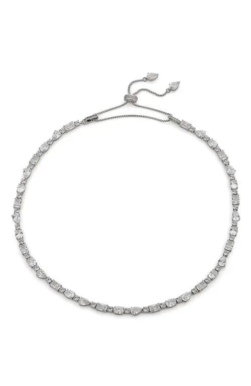 Nadri Cubic Zirconia Choker Necklace - Rhodium