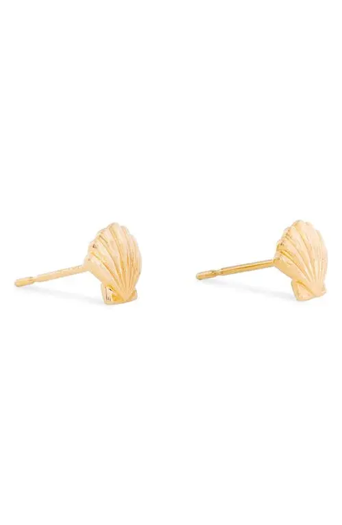 STONE AND STRAND Shell Stud Earrings