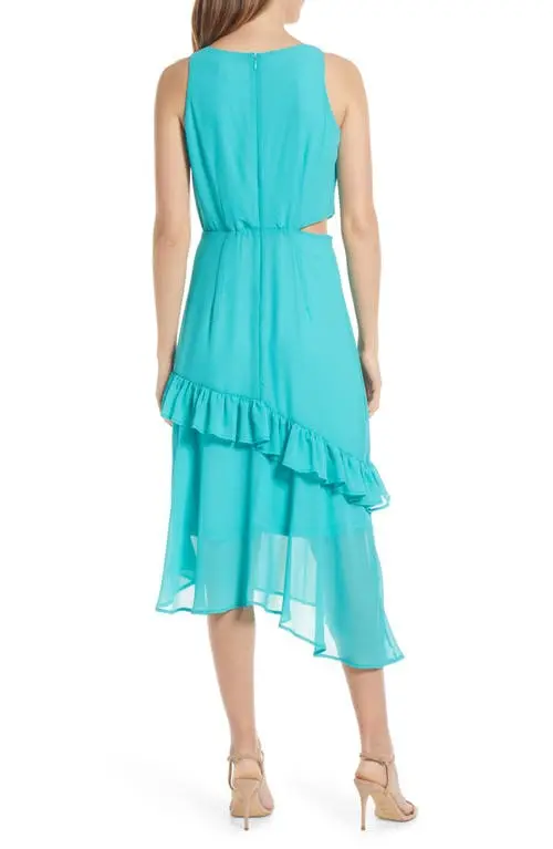 Sam Edelman Ruffle Cutout Midi Dress - Turquoise