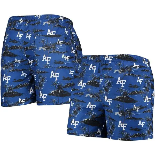 FOCO Air Force Falcons Island Palm Swim Trunks - Royal
