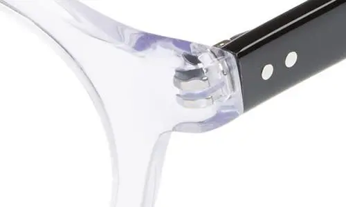 Eyebobs Tv Party 44mm Round Reading Glasses - Clear/black/clear