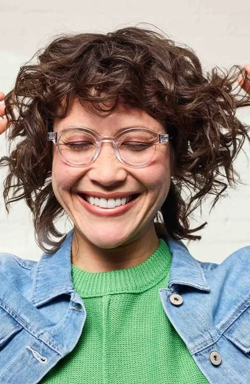 Eyebobs Tv Party 44mm Round Reading Glasses - Clear/black/clear