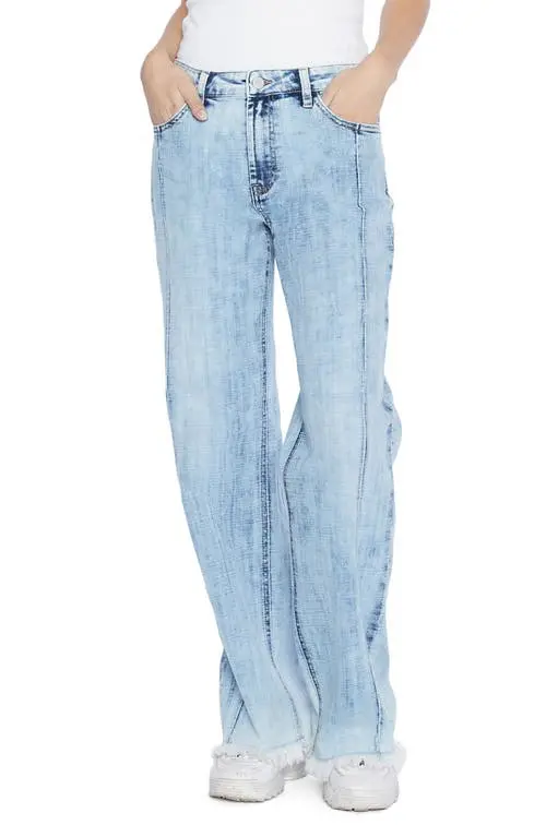 WASH LAB DENIM Relaxed Fit Jeans - Faded Blue Light