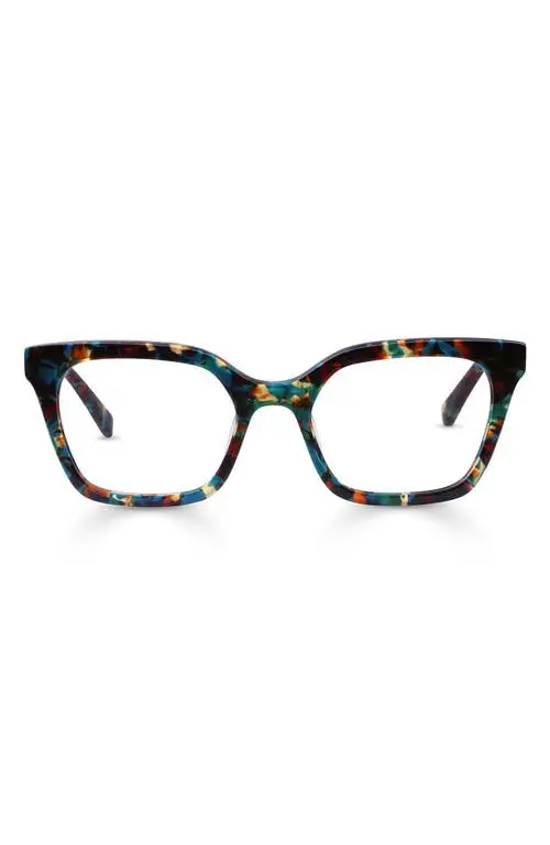 Eyebobs Overlook 50mm Cat Eye Reading Glasses - Teal/brown Mosaic