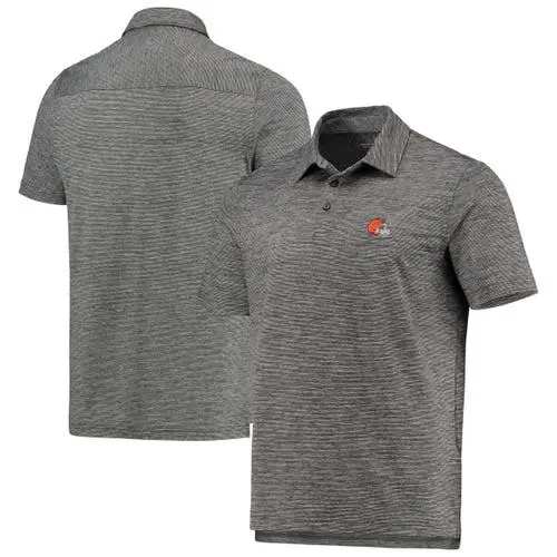 Vineyard Vines Cleveland Browns Destin Stripe Sankaty Polo - Charcoal