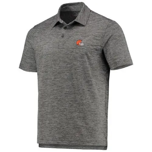 Vineyard Vines Cleveland Browns Destin Stripe Sankaty Polo - Charcoal
