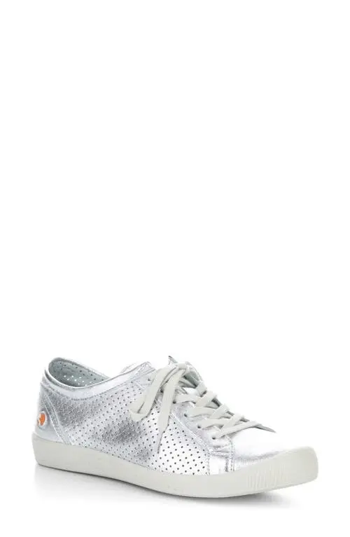 Fly London Ica Leather Sneaker - Silver