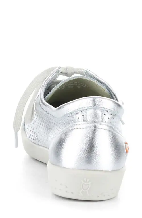 Fly London Ica Leather Sneaker - Silver