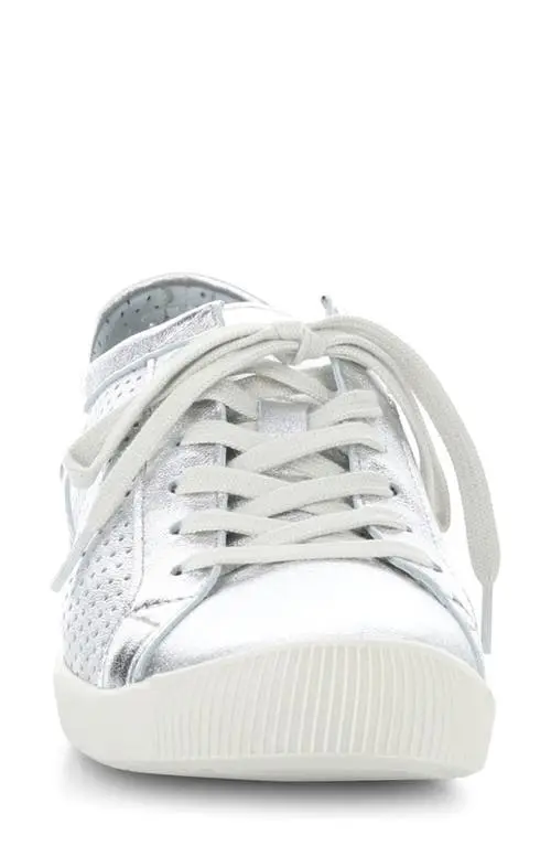 Fly London Ica Leather Sneaker - Silver